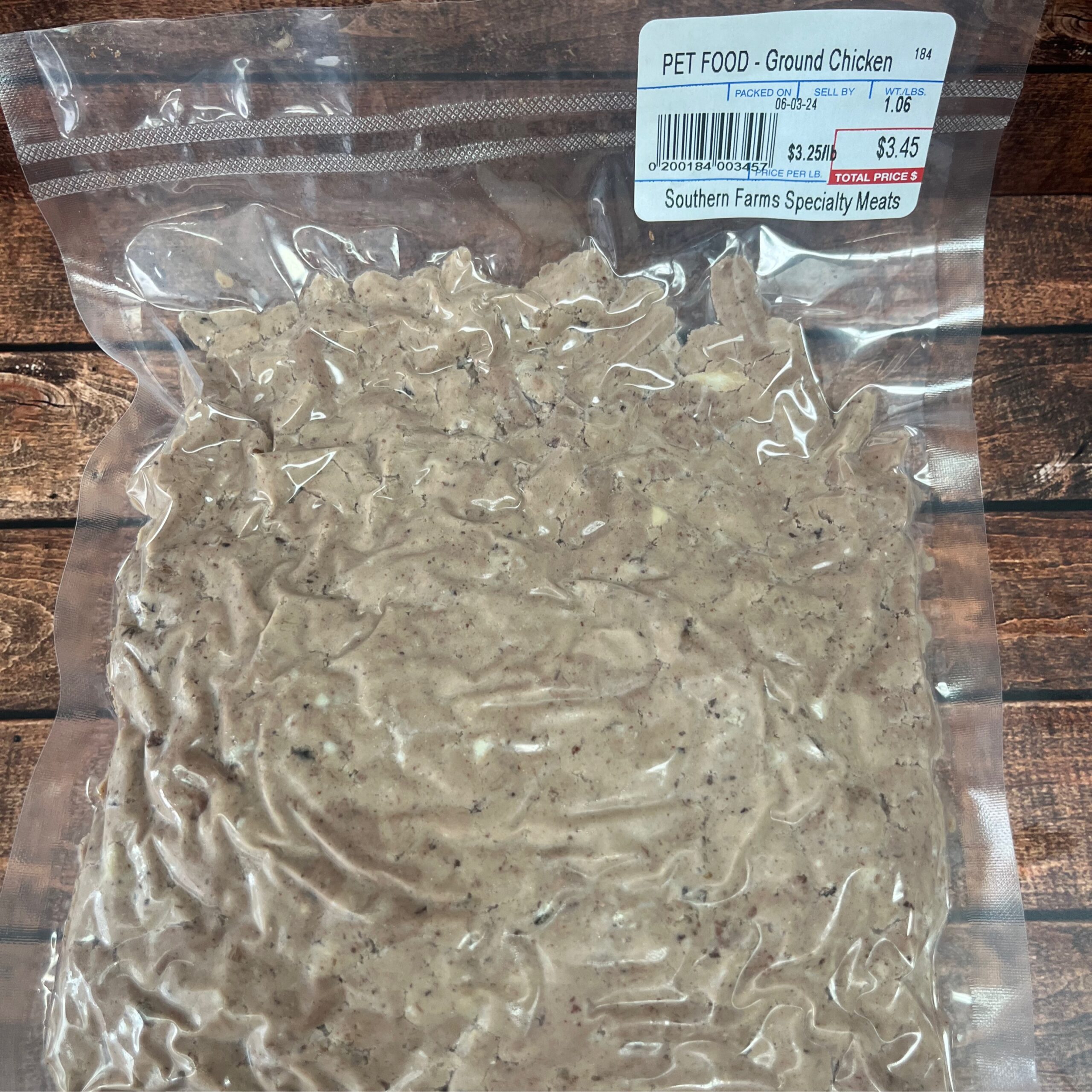 PET FOOD - Raw Ground Chicken, Frozen - Southern Farms Specialty Meats