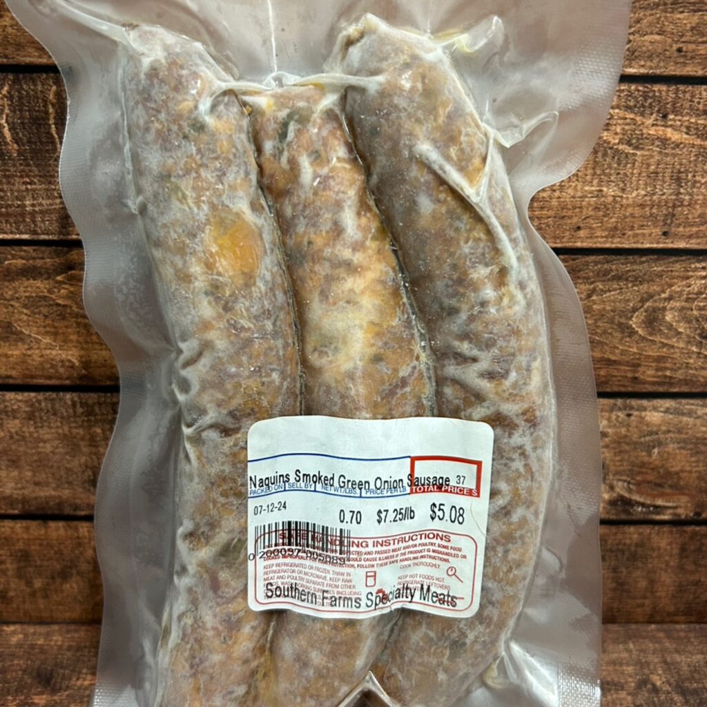 Naquins Smoked Green Onion Sausage - Southern Farms Specialty Meats
